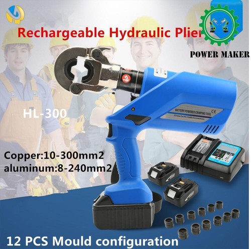 HL-300 Electric Hydraulic Crimping Tools Charging Type Powered Wire 10 ...