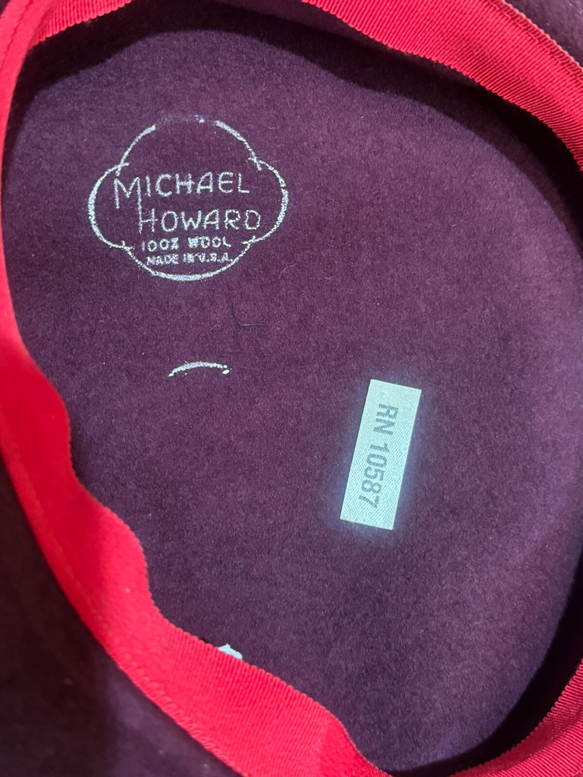 Jacqueline Ferrar Michael Howard Made in USA Burgandy 100% Wool Hat | eBay