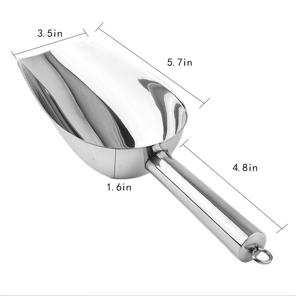 Ice Shovel Stainless Steel Scoops 27cm Buffet Spoon Candy Hanging Hole ...