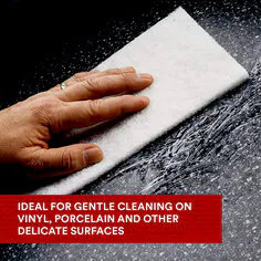 3M 07445 Scotch-Brite Light Cleansing Pad White, 6" x 9", 20 pads/box ...