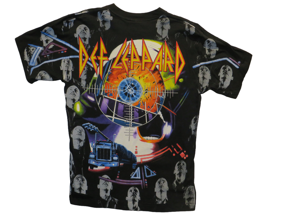 SUPER RARE VINTAGE 1992 DEF LEPPARD ALL OVER PRINT ALBUM MONTAGE SHIRT ...