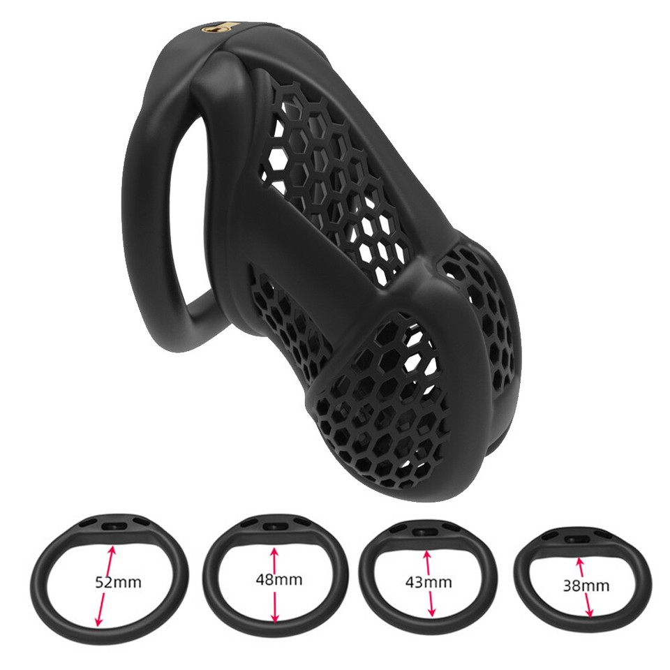 2025 Beehive Pro Breathable Cage Male Chastity Device Mini Lock 2Type Rings Man | eBay