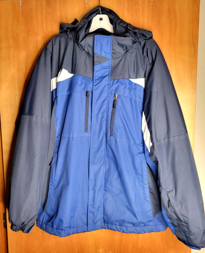 NORDIC TRACK Men's Weather Resistant Winter Jacket XXL Blue & Black ...