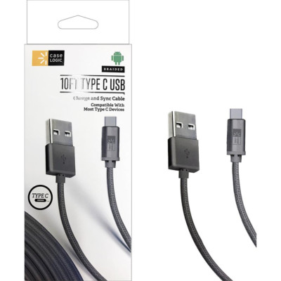 Case Logic 10 ft. Braided USB-C Type-C 3.1 Charger Charging Sync Cable ...