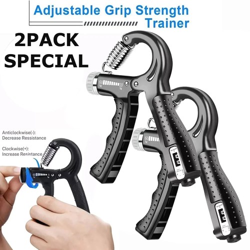 2X Hand Grip Strength Power Trainer Gripper Strengthener Adjustable ...