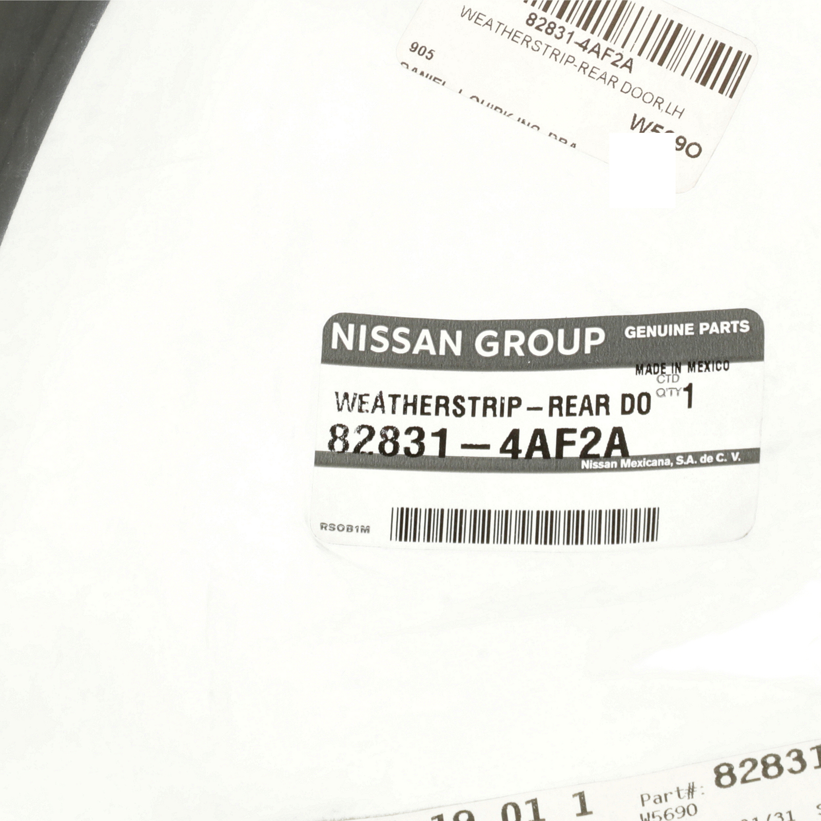 OEM Nissan 2017-2019 Sentra Left Rear Door Weatherstrip 82831-4AF2A NEW | eBay