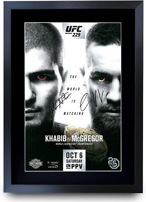 UFC 229 Fight Khabib Nurmagomedov vs Conor McGregor A3 Poster Framed ...