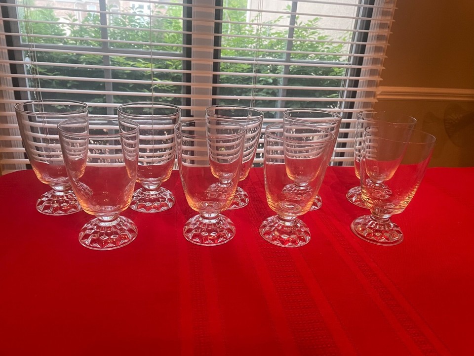 Nine (9) clear Fostoria AMERICAN LADY 12-oz. iced tea 1934-1971 | eBay