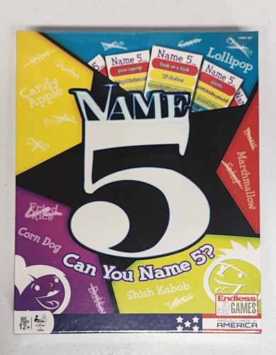 Name 5 Game - Can You Name 5? Great Group Party Game COMPLETE - Brand ...
