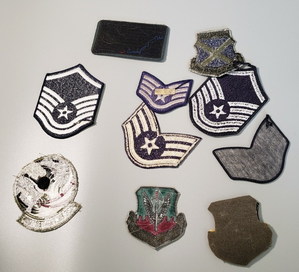 USAF Air force Military Rank patch insignia Tag Tapes US Military lot ...