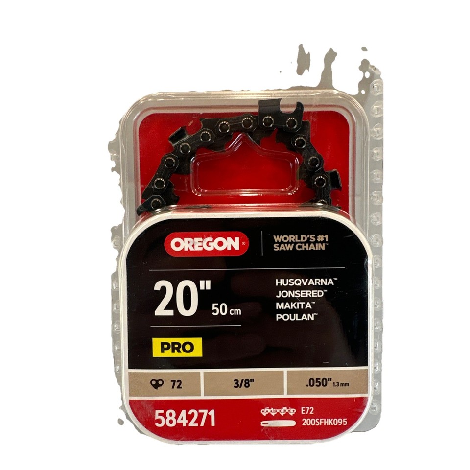 20 in Oregon Chainsaw Bar & E72 Chain 72 Link 3/8 Pitch .050 Ga ...