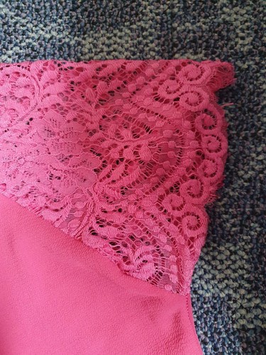 BEAUTIFUL LADIES PINK BOOHOO TOP WITH LACE SLEEVES SIZE 14 EU 42 | eBay