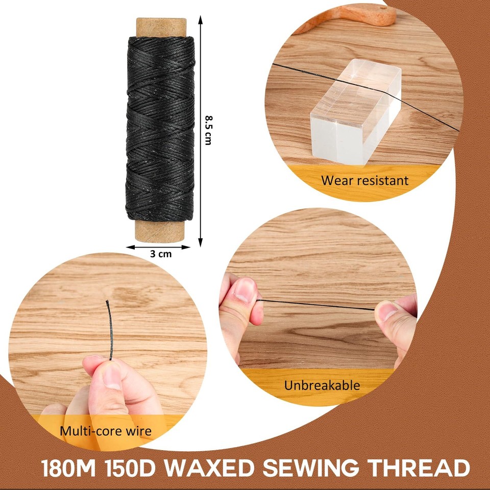 Leather Thread, 150D Leather Wax Thread 180 m, Waxed Sewing Thread ...