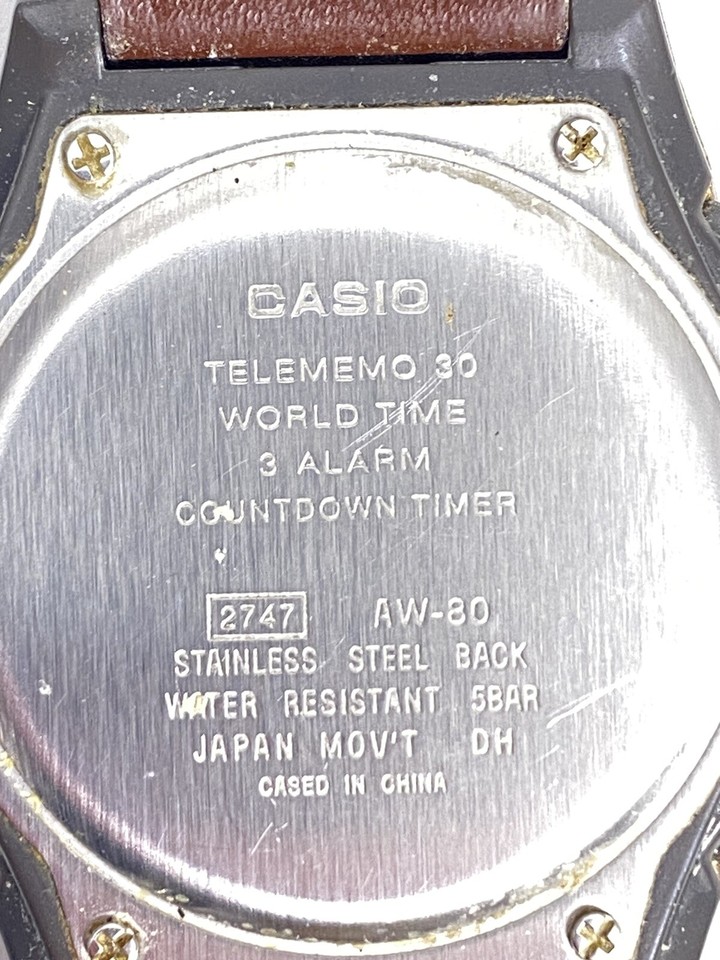 Casio Illuminator Telememo 30 WR 50M 2747 AW-80 Khaki / Military ...