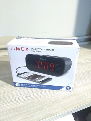 TIMEX Dual Alarm AM/FM Clock Radio with battery backup | eBay