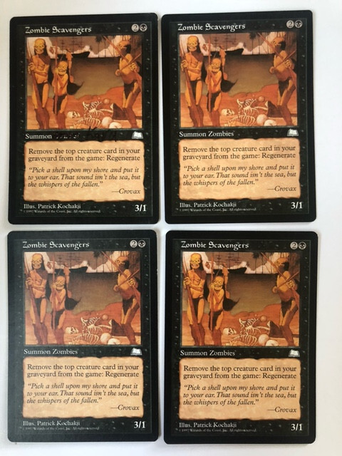 4x Zombie Scavengers LP Weatherlight Vintage Magic Cards, FREE SHIPPING ...