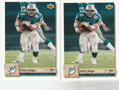 FREE SHIPPING-MINT-1992 Upper Deck #113 Mark Higgs Dolphins -2 CARDS | eBay