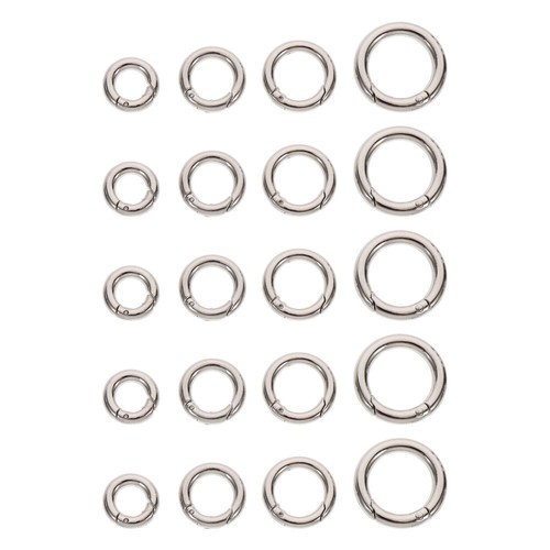 20pcs Round Snap Carabiner Metal Rings Spring Keyring Buckle Clip ...