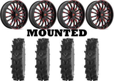 Kit 4 High Lifter Out&Back MaxD Tires 36x9-20 on Fuel Arc Red Wheels ...