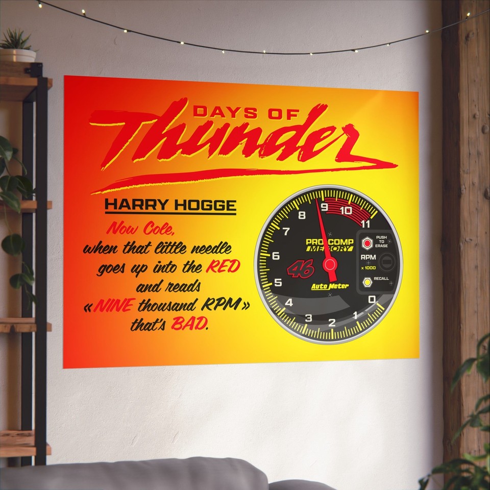 Days of Thunder Movie Yellow Edition Poster - NASCAR Cole Trickle Wall ...