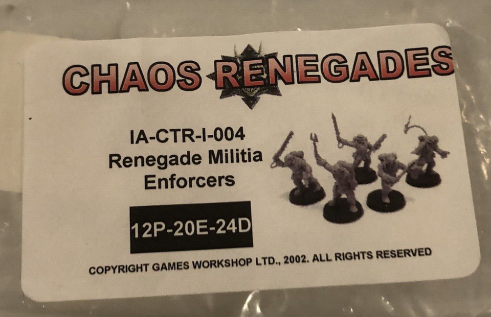 Warhammer 40k ForgeWorld Chaos Cultist Renegade Enforcers Vraks Rare ...