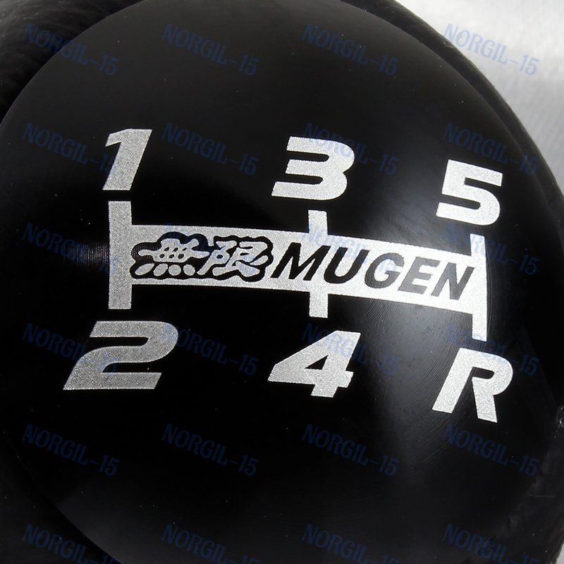 Black Leather 5 Speed JDM Mugen shift knob for HONDA CRZ Type R Civic ...