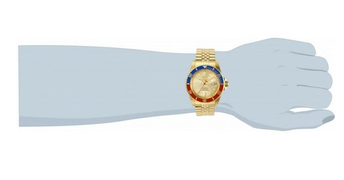Invicta Pro Diver Automatic Men's 42mm Gold Dial Pepsi Bezel Watch ...
