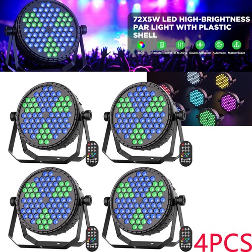 4PCS 72x5W LED RGB PAR Light DMX Party DJ Disco Show Stage Lighting w ...