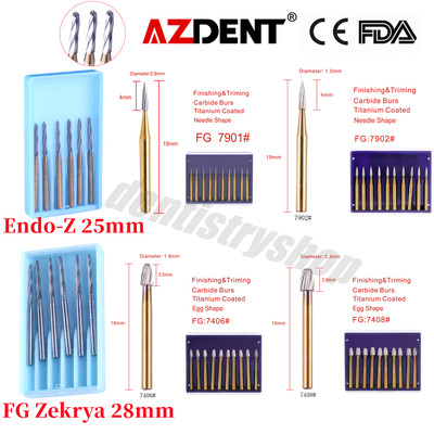 AZDENT Dental Trimming & Finishing Gold Burs Carbide Burs FG 7901/7902 ...
