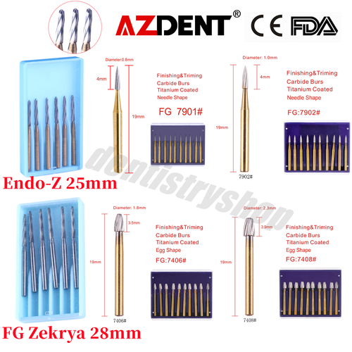 AZDENT Dental Trimming & Finishing Gold Burs Carbide Burs FG 7901/7902 ...