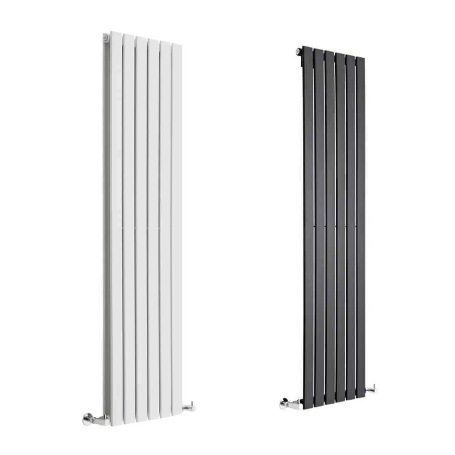 DESIGNER RADIATORS Vertical Flat Panel Tall Upright Columns Central ...