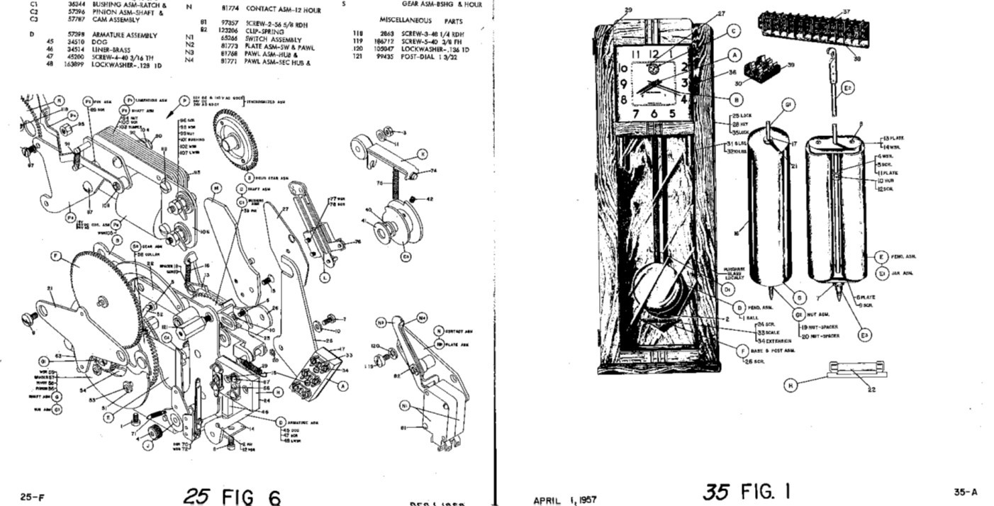 1958 IBM Time Recorder Master Clock Parts Listing (BOM) - Digital File ...