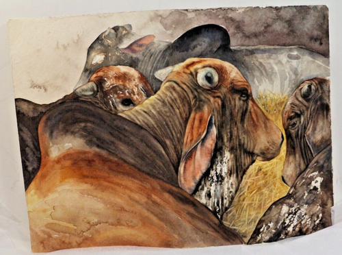 Robert Caples "The Herd" Watercolor circa 1965 Original Art 16x12 | eBay