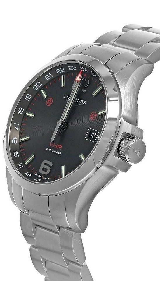 Longines Conquest V.H.P. GMT 43mm Men's Watch L3.728.4.56.6 | eBay
