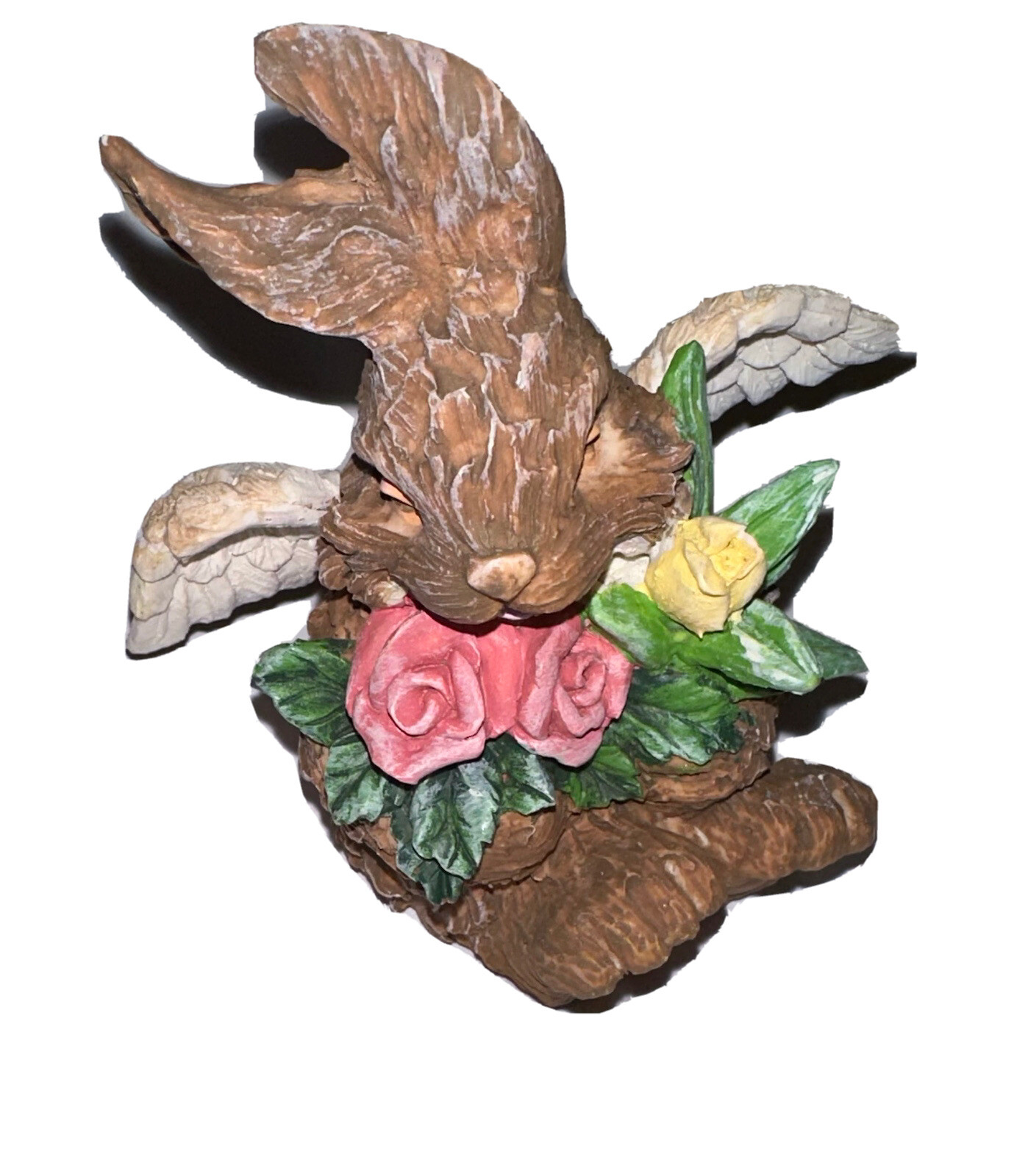 Cottontale Collection Bunny Rabbit Angel Resin Figurine Flowers Roses ...