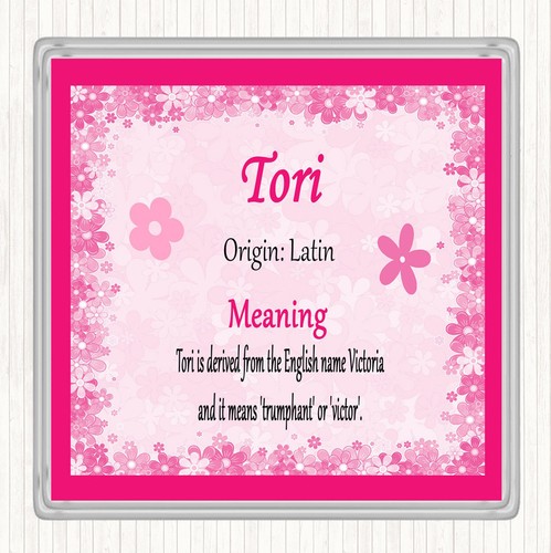 Tori Name Meaning Drinks Mat Coaster Pink | eBay