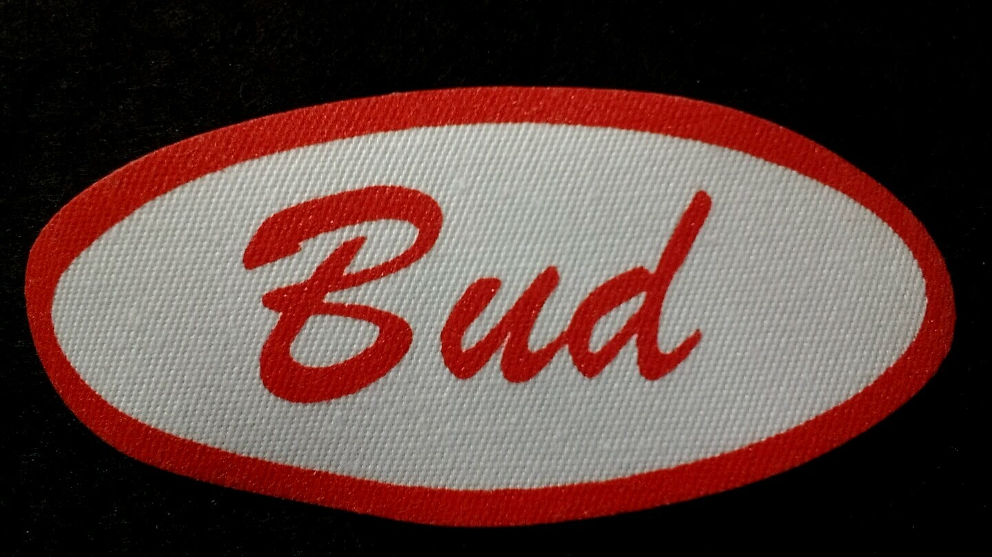 Bud Vintage 1960s Cursive Name Patch Uniform Shirt Ir… - Gem