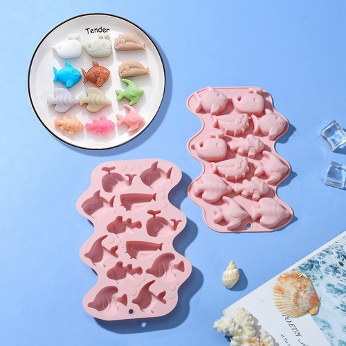 2x Fish Chocolate Molds Marine Fish Silicone Candy/Baking Molds for ...