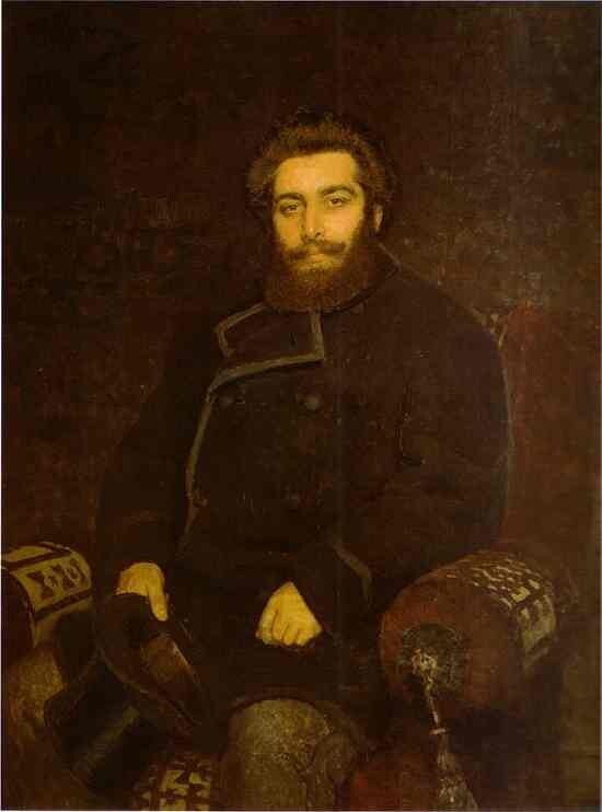 Oil painting Portrait-Of-The-Artist-Arkhip-Kuinji-1877-Ilya-Repin-Oil ...