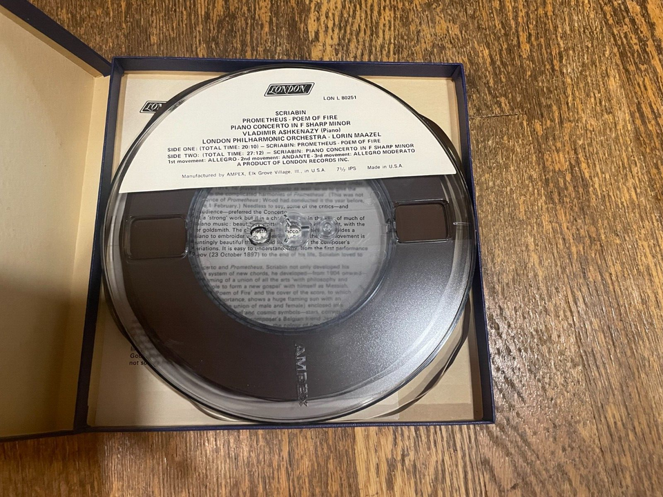 Scriabin Prometheus Poem of Fire Ashkenazy Reel to Reel Tape 7 1/2 IPS ...