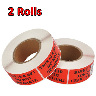 2 Rolls This Is A Set Do Not Separate Stickers Red Warning Packaging ...