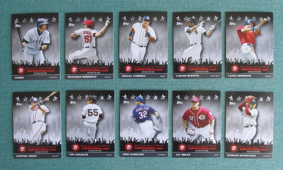2009 TOPPS BASEBALL SERIES 1 TOPPSTOWN INSERT SET 1-25 CABRERA PUJOLS ...