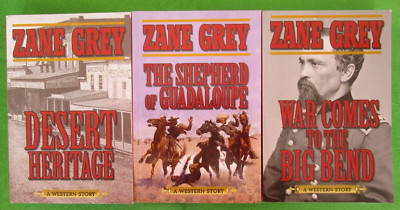 LOT 3 TRADE PB WESTERN NOVELS-ZANE GREY: DESERT HERITAGE;SHEPHERD OF ...