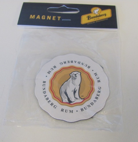 10 PACK BUNDABERG BUNDY RUM WHITE ROUND FLUTED BUNDY BEAR IMAGE FRIDGE ...