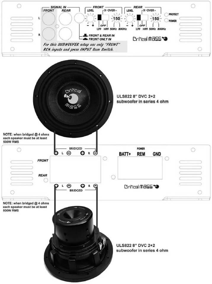 CRITICAL MASS 4CH RSS4C 2000.4 watt AMPLIFIER AMP ZAPCO ADS JL FOCAL ...