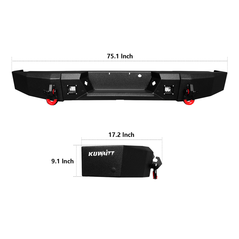Vijay For 2010-2014 Ford F150 SVT Raptor Rear Bumper W/Winch Plate&LED ...