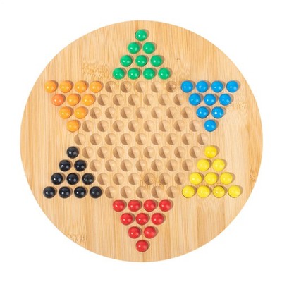 7.87in Wooden Large Chinese Checkers Board Game With Marbles. Family ...