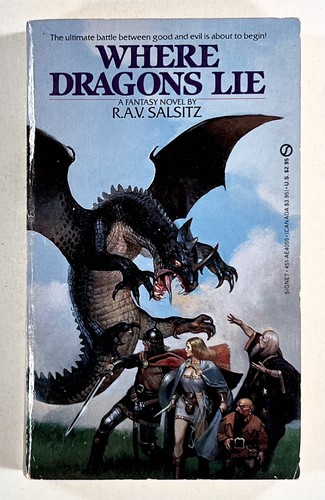 1985 Salsitz WHERE DRAGONS LIE epic fantasy novel SIGNET PB AE4055 ...