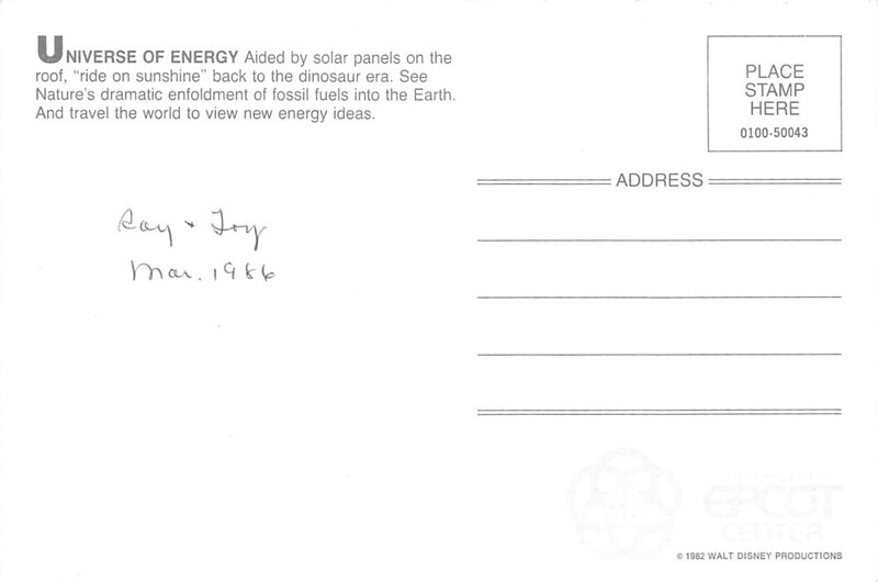 Universe of Energy Epcot Center Orlando Fl Continental Size Postcard | eBay