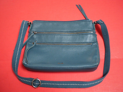 The SAK Shoulder Pebbled LEATHER PURSE Blue Indigo, Zippers | eBay